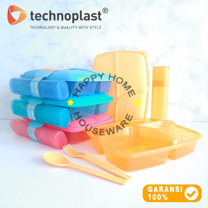 Jual TECHNOPLAST Color Fun Sealware With Cultery Set Kotak Bekal Sendok ...