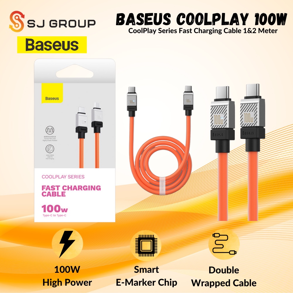 Jual Baseus CoolPlay Series Type C to Type C 100W Fast Charging Cable ...
