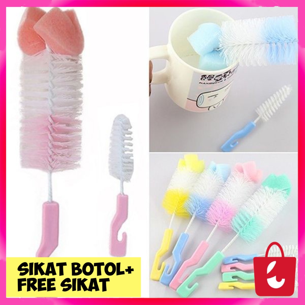 Jual Sikat Botol Susu Bayi Pembersih Botol Gelas Serbaguna Sikat Botol ...