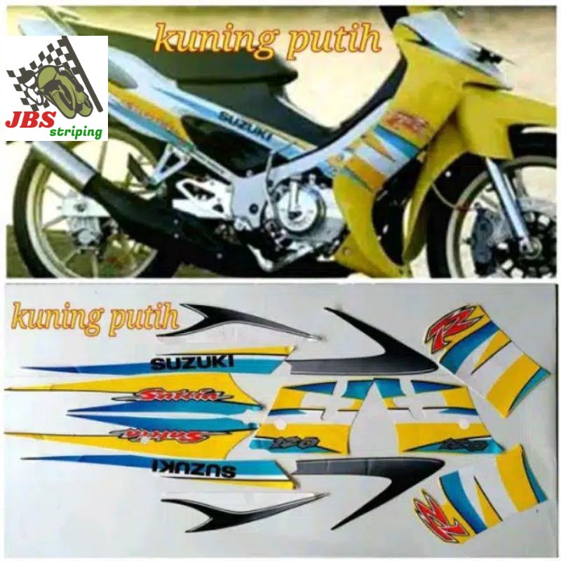 Jual striping satria stiker suzuki satria hiu 120 2004 2005 LSCM kuning ...