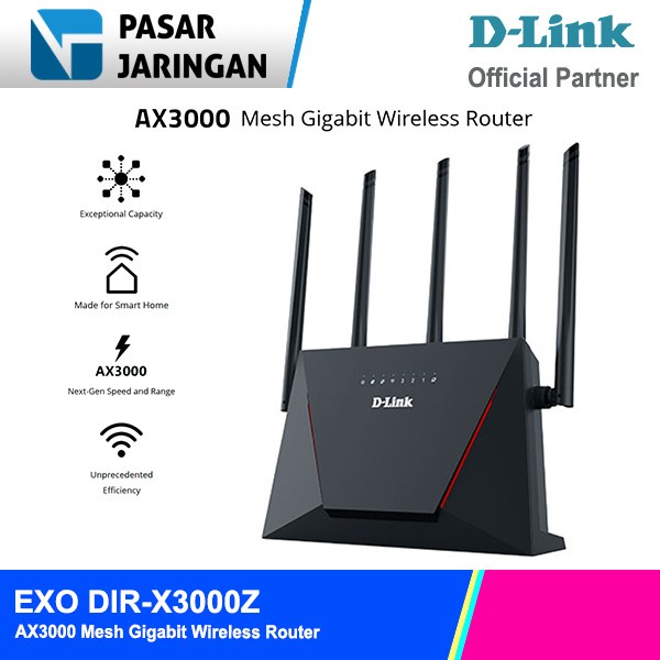 Jual D-LINK DIR-X3000Z EXO AX3000 Mesh Gigabit Wifi 6 Smart Router | Shopee Indonesia