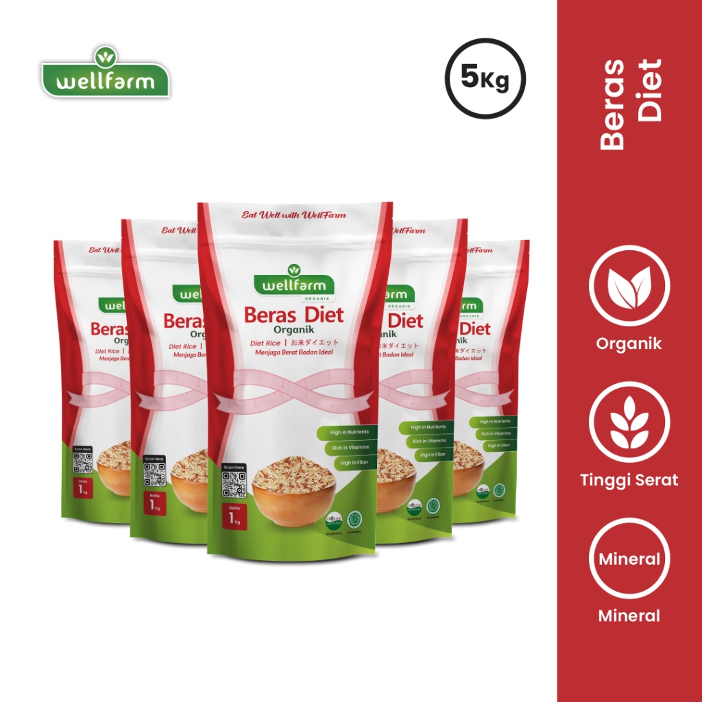 Jual Beras Diet Organik Sehat Best Seller / WellFarm Beras Diet Organik ...