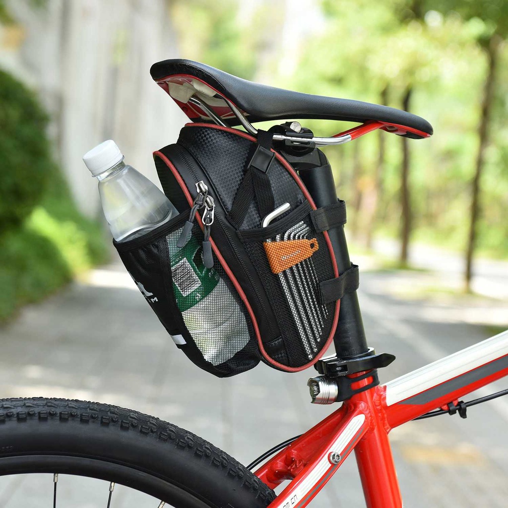 Jual Tas Sadel Sepeda Penyimpanan Barang Reflektif Strip 1L | Shopee ...