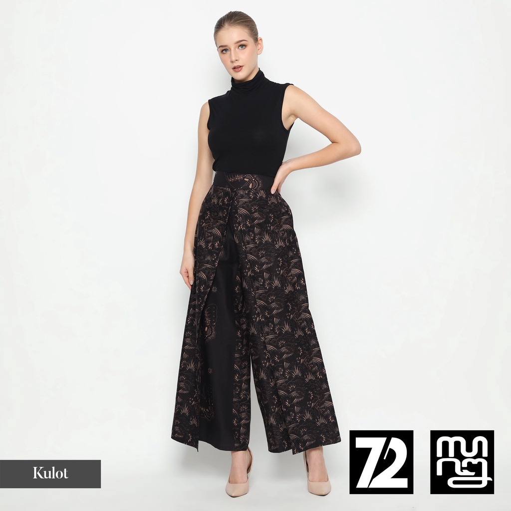 Jual CELANA KULOT BATIK Premium Motif Bangau Two Tone Siang Sore Hitam ...