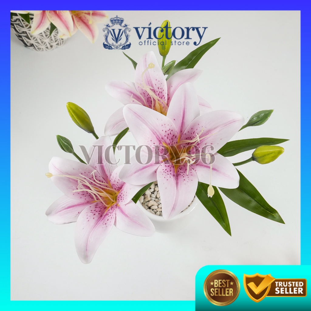 Jual Bunga Lily Latex Cabang 3 Artificial Bunga lili Palsu Tiger Lilies ...