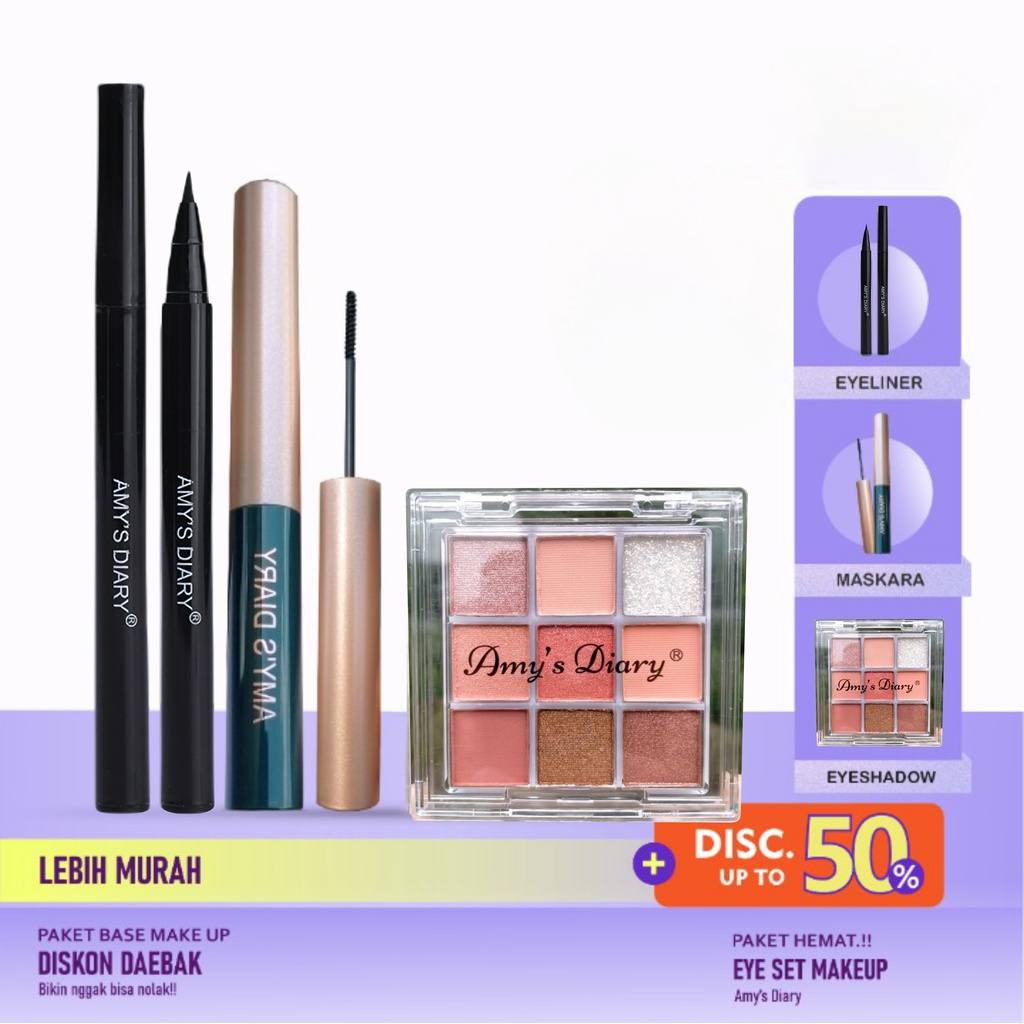 Jual [PAKET HEMAT] Eye Set Makeup 3 in 1 Maskara Eyeliner Eyeshadow 9 ...