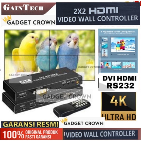 Jual GAINTECH HDMI Video Wall Controller 4 Port 2 X 2 ULTRA 4K | Shopee ...