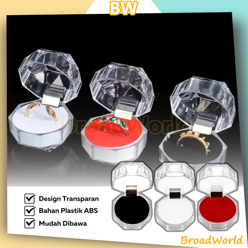 Jual Box cincin Mika Kristal / Tempat Kotak Perhiasan AcrylicWadah Emas ...