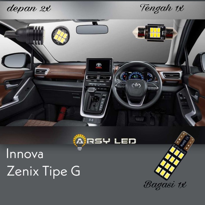 Jual ARSY LED Plafon Kabin LED Mobil Innova Zenix Hybrid EV Super ...