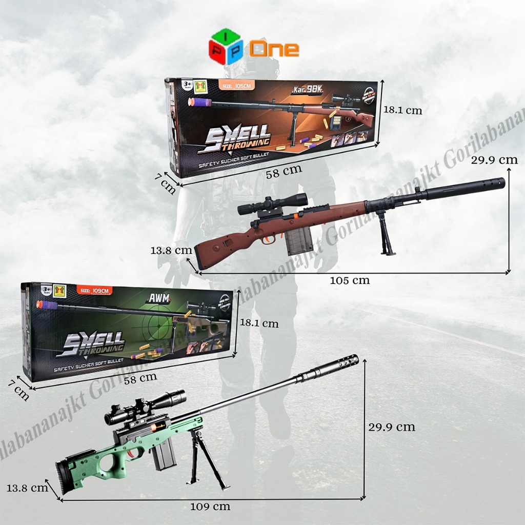 Jual Mainan Anak Tembak Tembakan Peluru busa AWM KAR98K Sniper | Shopee ...