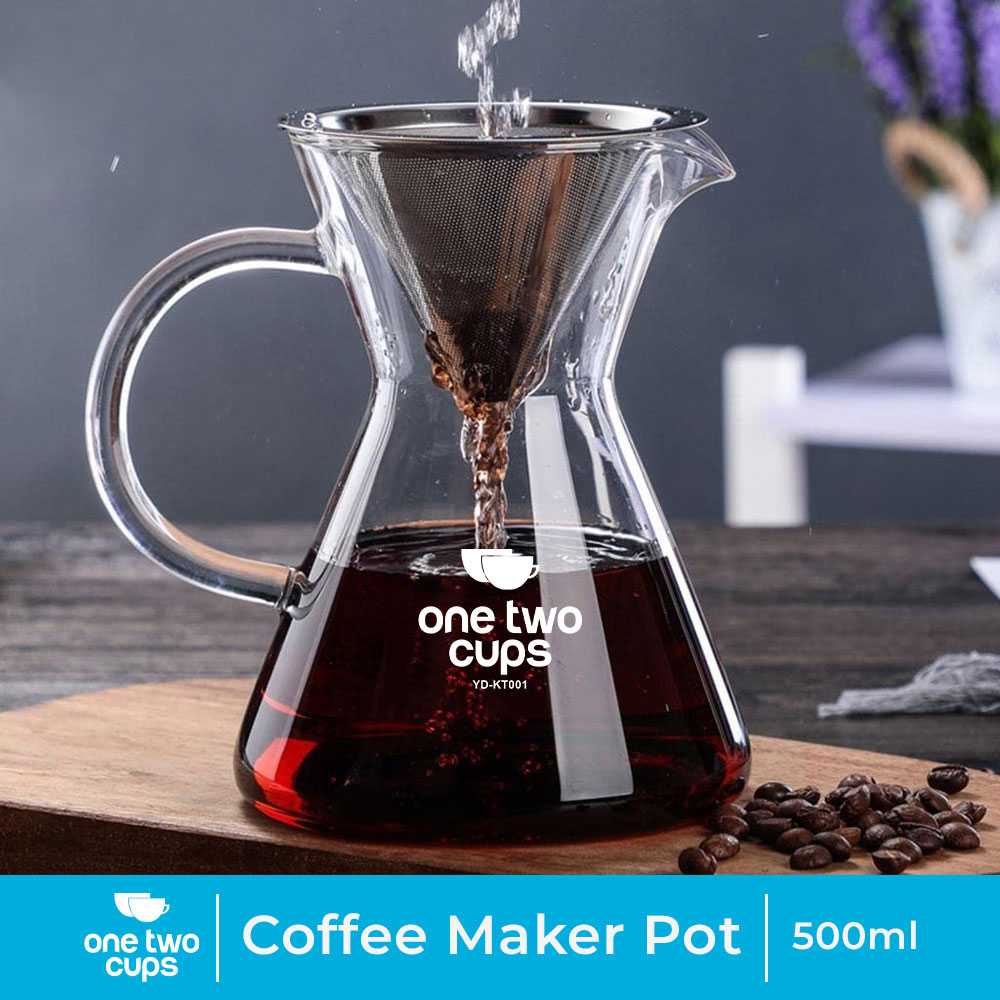 Jual One Two Cups Coffee Server Chemex Drip Pour Over with Filter - YD-KT001 | Shopee Indonesia