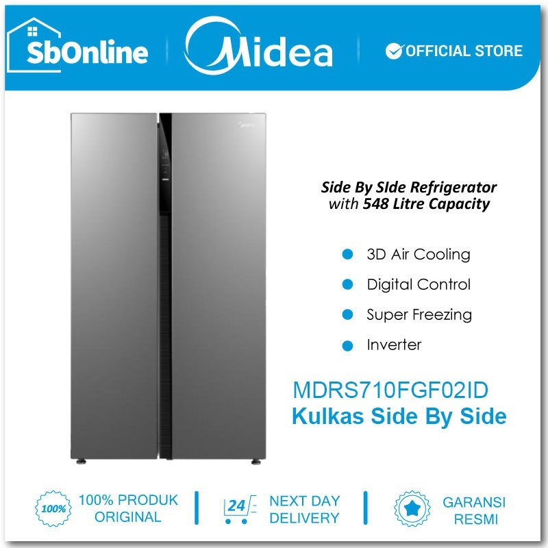 Jual Midea Kulkas Side by Side/ 2 Pintu 548L - Model MDRS710FGF02ID ...