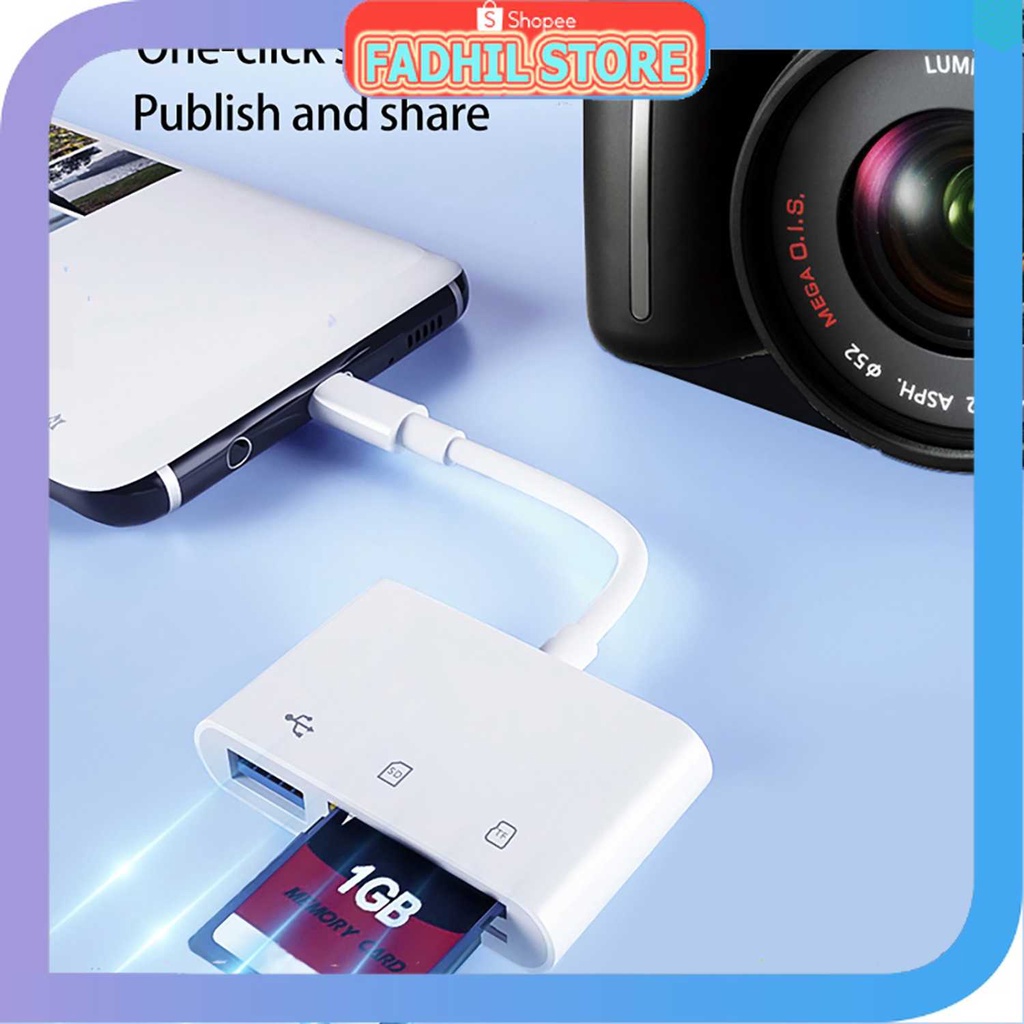 Jual FS - ATUX Card Reader USB Type C 3 in 1 TF SD USB 2.0 Adaptor Converter - AT32 | Shopee ...
