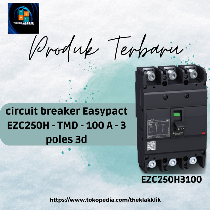 Jual KLAK99 SCHNEIDER EZC250H3100 - Circuit Breaker Easypact EZC250H - TMD - 100 A - 3 poles 3d ...