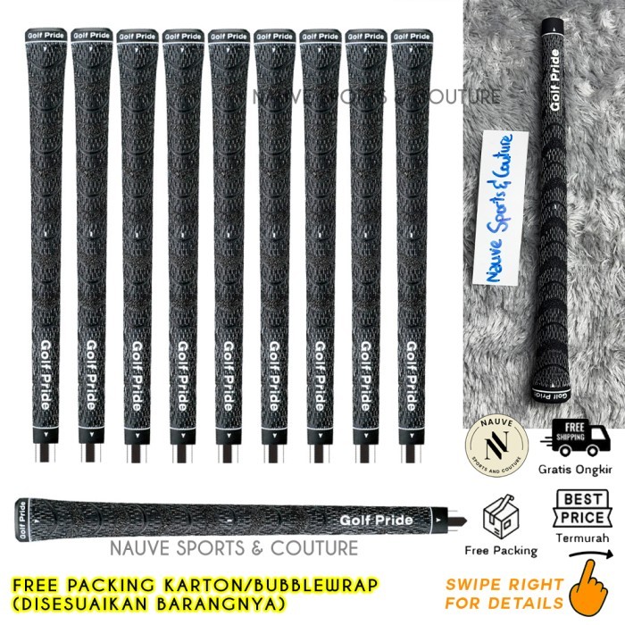 Jual Golf Grip Golf Pride D100 Black Cotton Standard Size Stik Stick ...