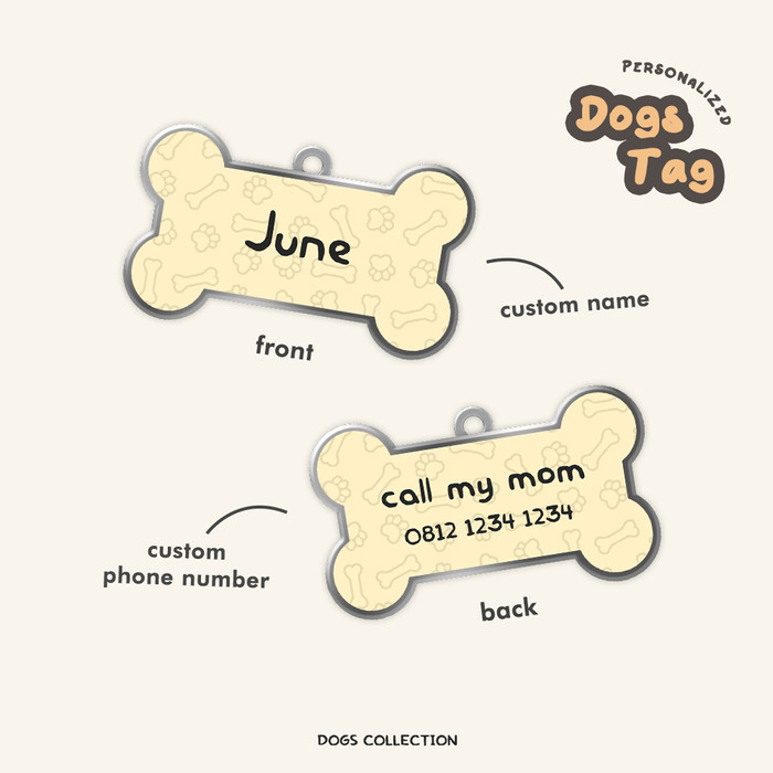 Jual [BIG SALE] Personalized Custom Nama dan Nomor HP Dog Tag Name Tag ...