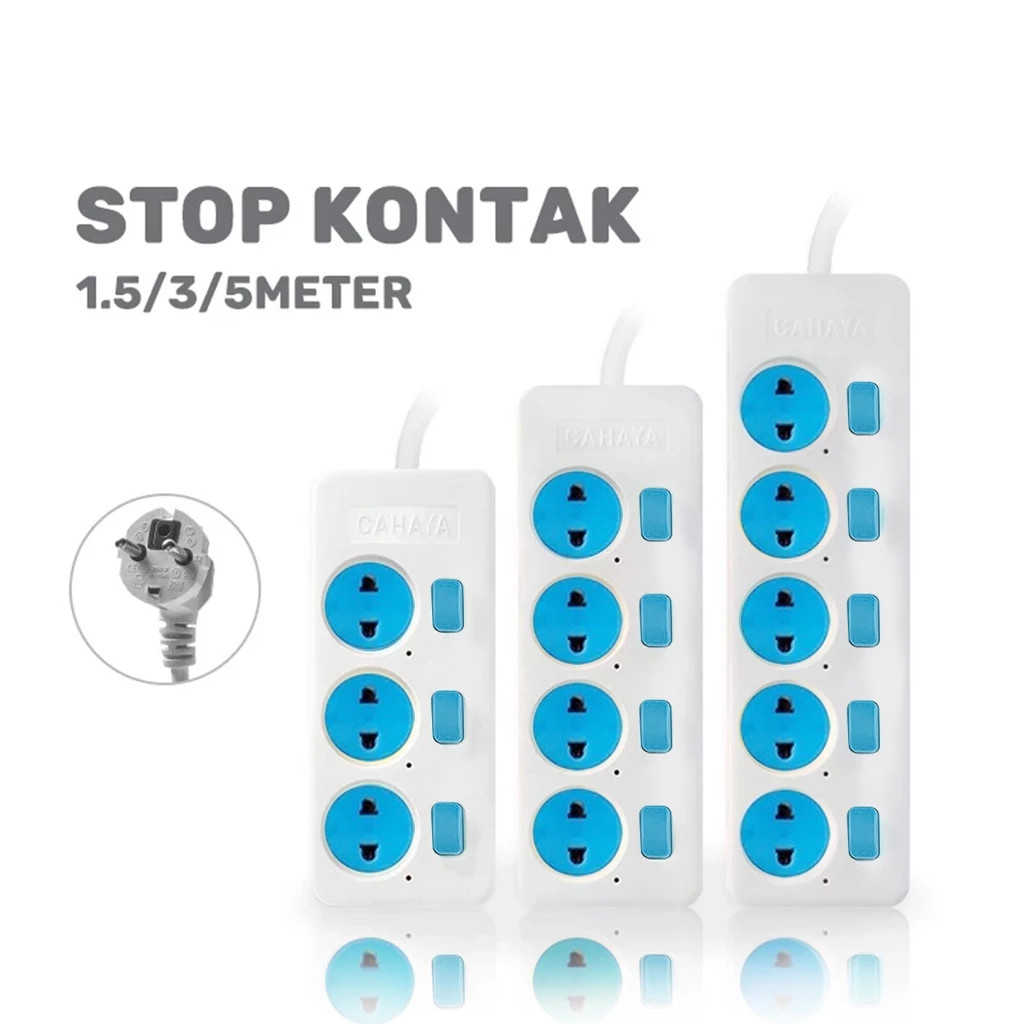 Jual Stop Kontak Gepeng Kabel Saklar 3 4 5 Lubang 1 sampai 5 Meter ...