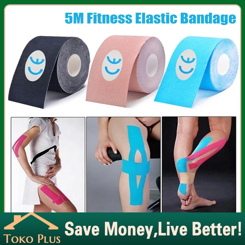 Jual Kinesiology Kinesio Tape tapping plester Otot olahraga Elastis 5M X 2,5cm/5cm/10cm ...