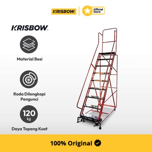 Jual Krisbow Tangga Dorong 6 Step 1.6 M - Merah Krisbow Ladder Rolling ...