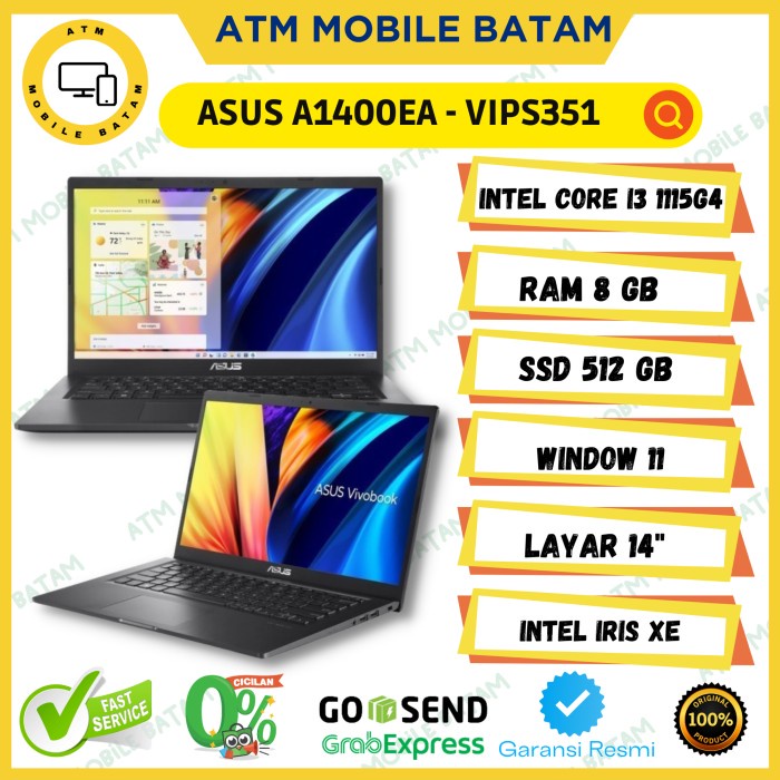 Jual ASUS A1400EA-VIVOBOOK 14 I3-1115G4 8GB 512GB SSD FHD IPS WIN11 OHS ...