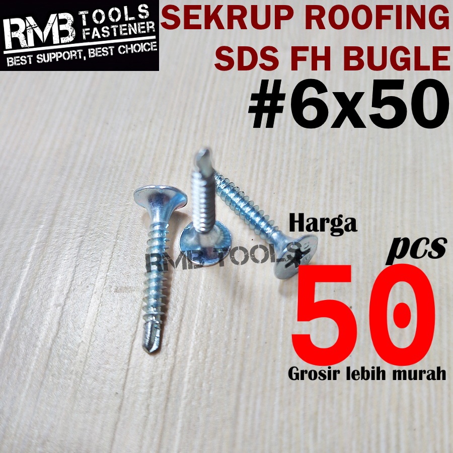 Jual 6x50 Sekrup Roofing SDS FH Panjang 5cm 6 / Sekrup SDS Baja Ringan ...