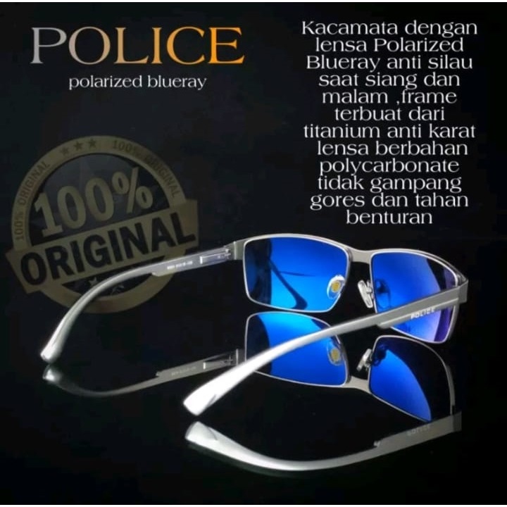 Jual kacamata POLICE fashion pria 24 sunglass polarized anti silau kacamata naik motor Mantab ...