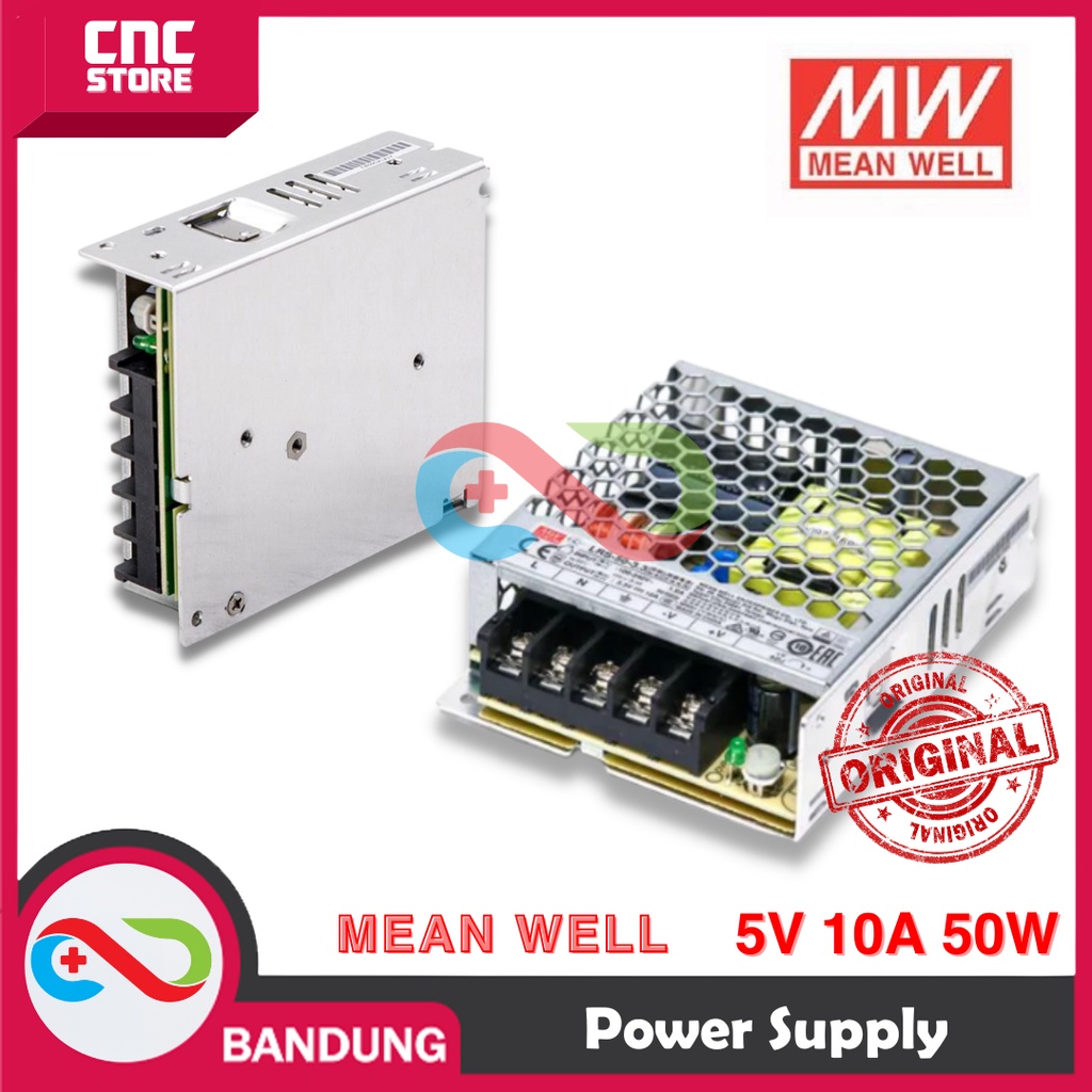 Jual POWER SUPPLY MEAN WELL LRS-50-5 LRS505 5V 10A 50W MEANWELL | Shopee Indonesia