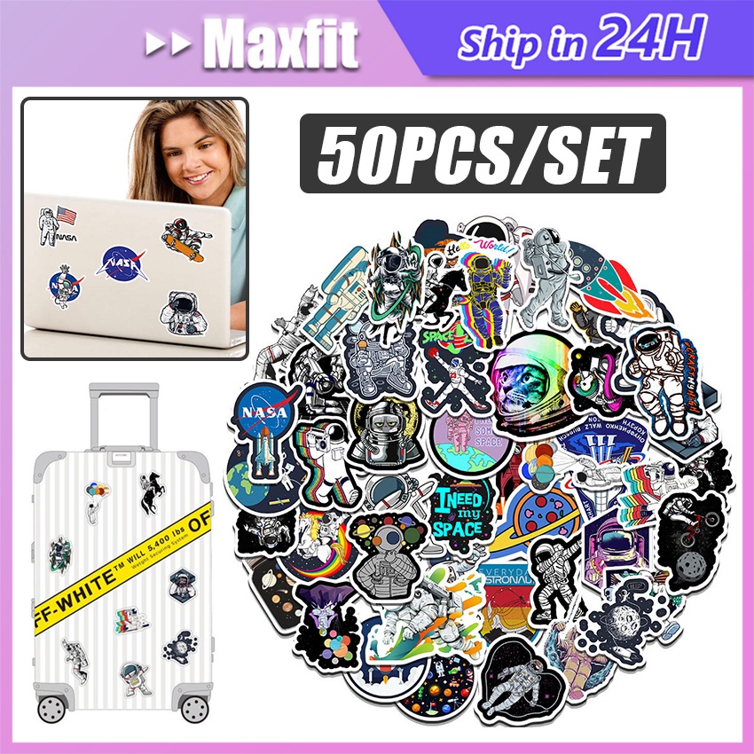 Jual 50Pcs/Set Stiker Astronot Luar Angkasa 3D Anti Air Kartun Stiker ...