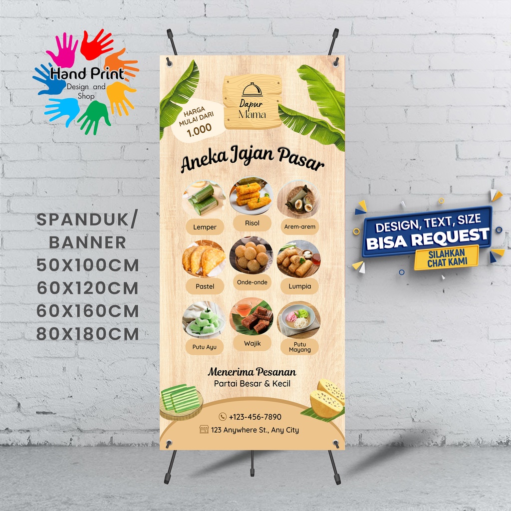 Jual SPANDUK BANNER Aneka Makanan Jajanan Warung Pasar Gorengan Bisa ...