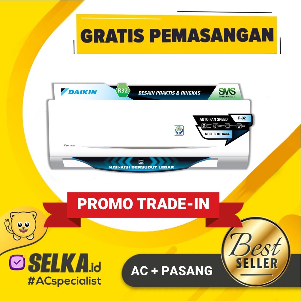 Jual Daikin FTC15NV14 + PASANG AC Split 1/2 PK Super Mini Split Standard Thailand | Shopee Indonesia