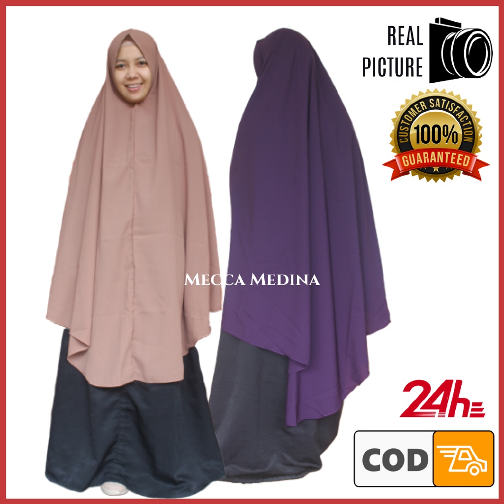 Jual Jilbab Khimar Syari 120x145 Super Jumbo - Bergo Wolfis Syari Pad Dan Nonpad | Shopee Indonesia