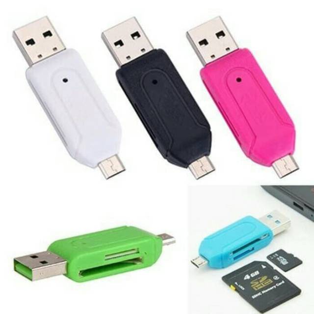 Jual Card Reader OTG Micro USB 2 in 1 Card Reader OTG | Shopee Indonesia
