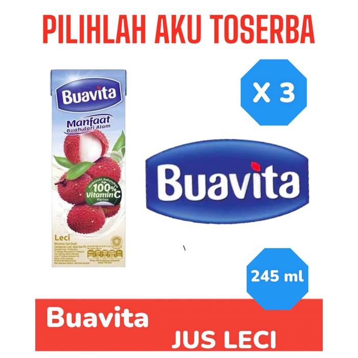 Jual BUAVITA LYCHEE Jus Leci 245 ml - ( HARGA 3 pcs ) | Shopee Indonesia