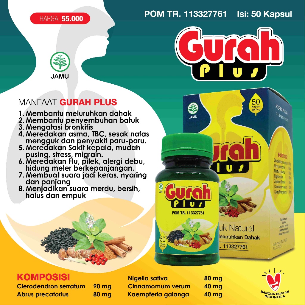 Jual Kapsul Gurah Plus Makkata Herbal Obat Flu Batuk Bronkitis ...