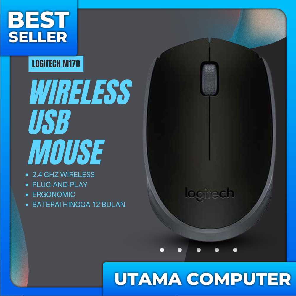 Jual Mouse Wireless Logitech USB Mouse Mouse Laptop Komputer Kerja - M170 | Shopee Indonesia