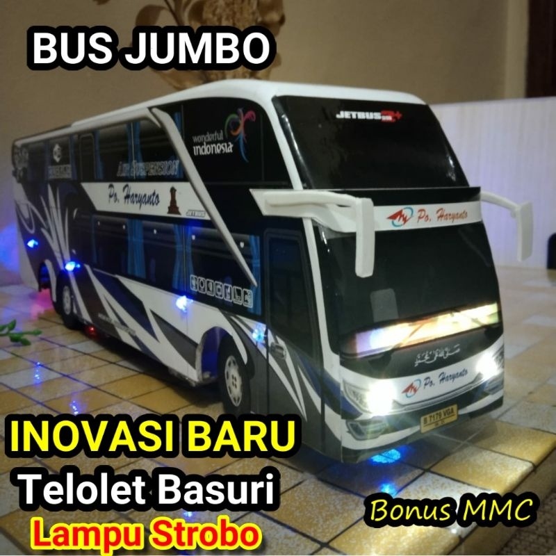 Jual miniatur bus telolet basuri lampu strobo remot haryanto | Shopee ...