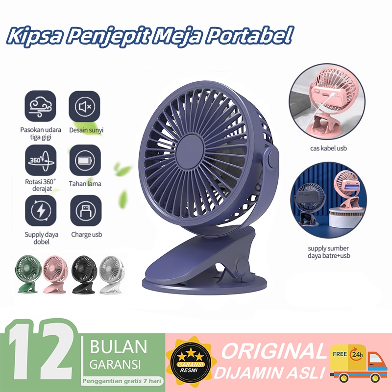 Jual 【Ready】Kipas Mini USB Clip Mini Fan Rotating Kipas Angin Meja Mini ...