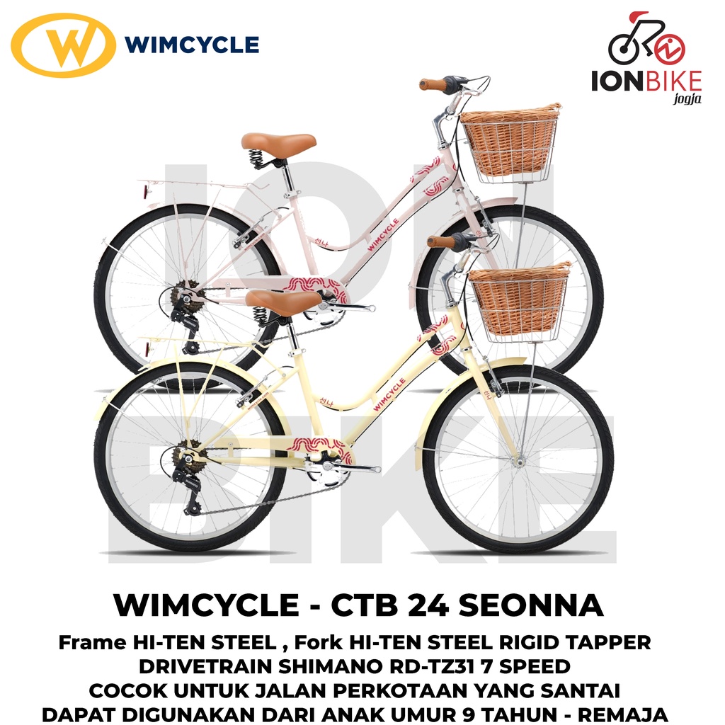 Jual City Bike 24 Wim Cycle Seonna Wimcycle 7 Speed Sepeda Mini Seona ...