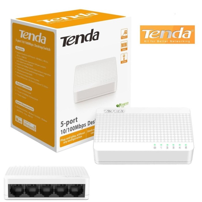 Jual Tenda S105 5 Port Ethernet Switch Hub 5Port S 105 10/100Mbps ...