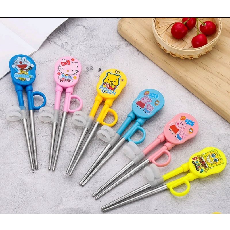 Jual Sumpit Anak Karakter / Sumpit Anak Belajar Makan Model Kartun ...