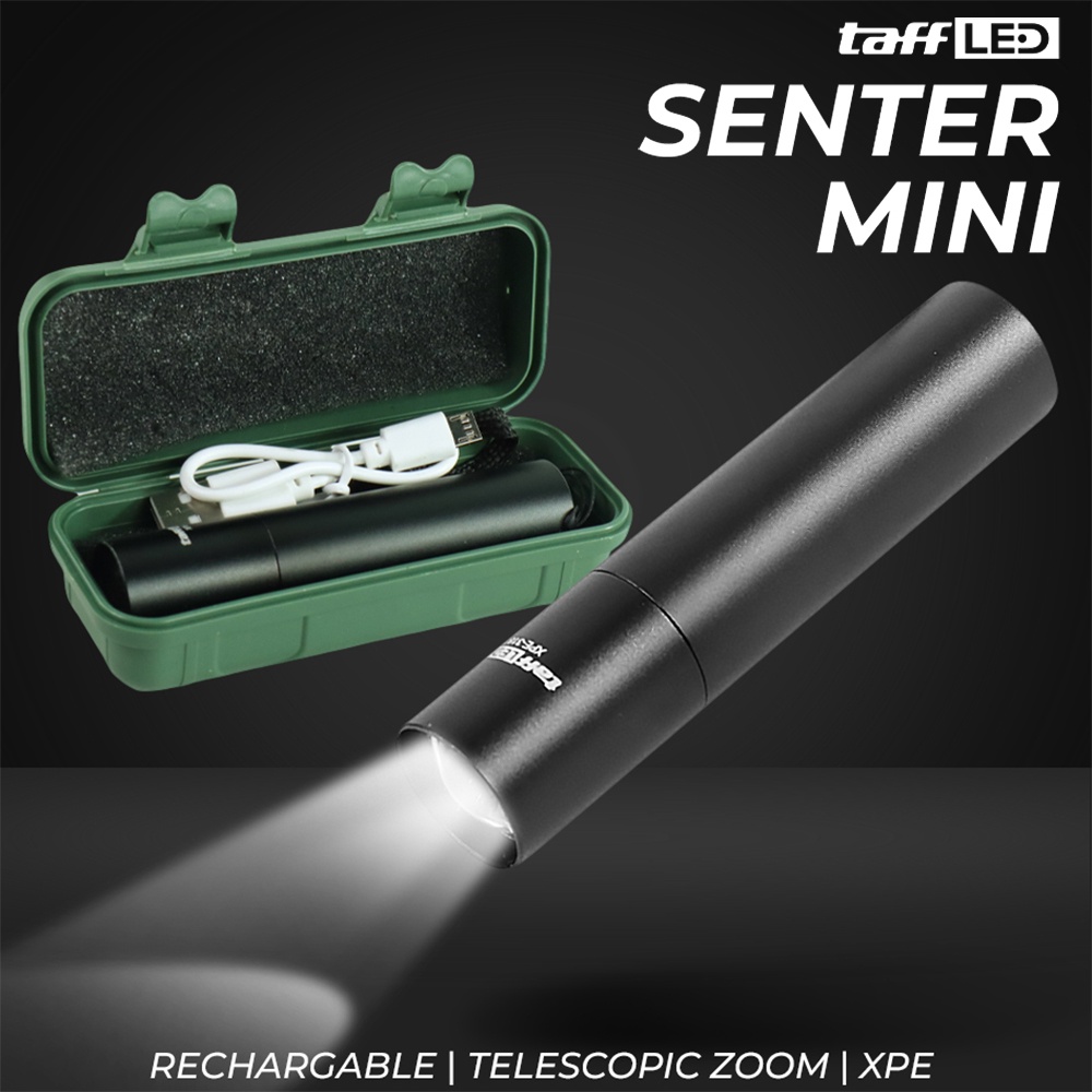 Jual senter terang/ Senter LED Mini Rechargable Telescopic Zoom XPE ...