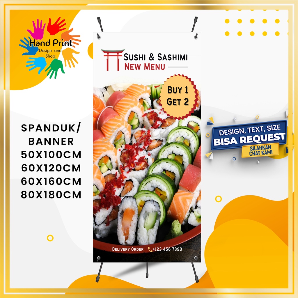 Jual SPANDUK / BANNER MMT Kimbab Dan Sushi Makanan Jepang Jajanan ...