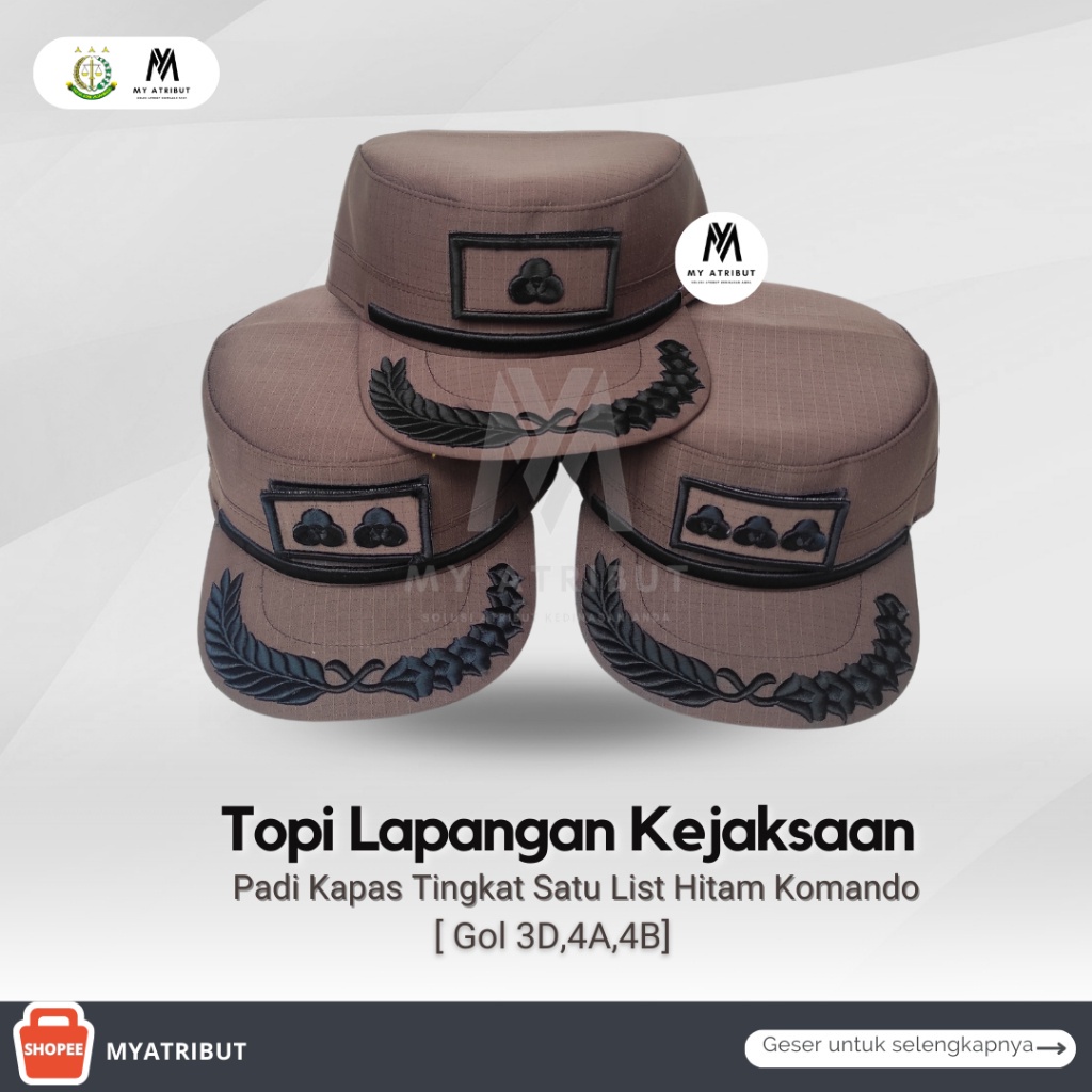 Jual Topi PDL Cokelat Padi Kapas List Hitam Model Komando Perja Baru ...