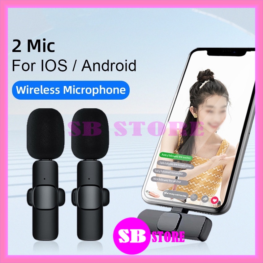 Jual Mikrofon Wireless Lavalier Microphone USB Type C 2.4GHz 2 in 1 ...