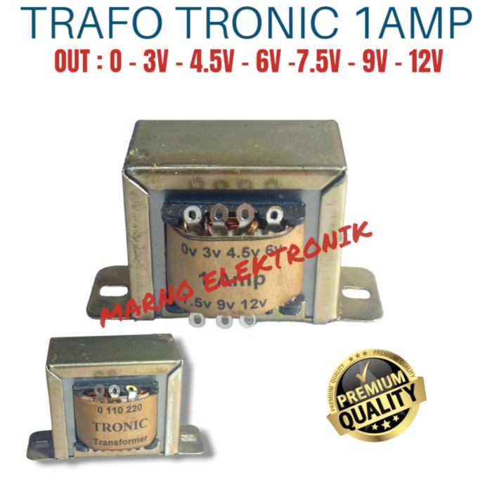 Jual TRAFO TRONIC NOL 1A 1 AMPER 0V 3V 4.5V 6V 7.5V 9V 12V TRAVO TRAPO ...
