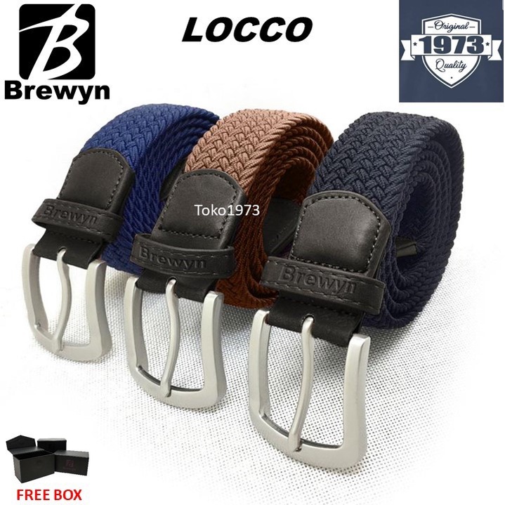 Jual BREWYN LOCCO Ikat pinggang rajut elastis unisex ikat pinggang pria ...