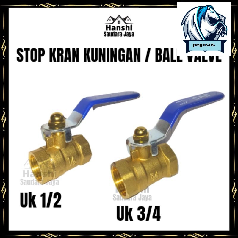 Jual pegasus Stop Kran Ball Valve Kuningan 1/2 3/4 Inch indonesia | Shopee Indonesia