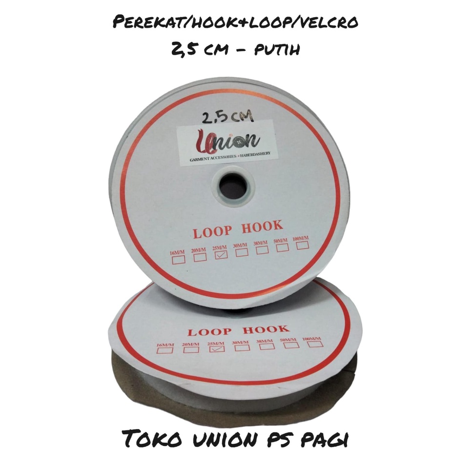 Jual UNION HOOK LOOP/PEREKAT/VELCRO UKURAN 2,5 CM ( 20 YARDS ) | Shopee ...