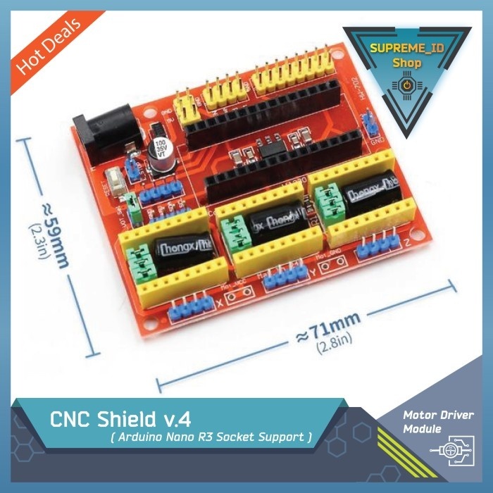 Jual CNC Shield v.4 - 3D Printer GRBL Open-Source Stepper Motor Driver ...