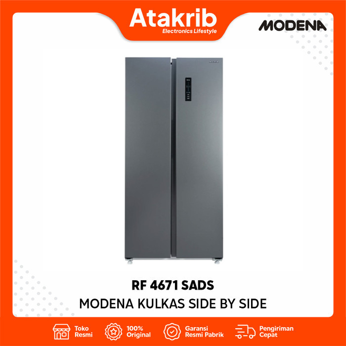 Jual MODENA KULKAS SIDE BY SIDE RF 4671 SADS PowerHub Inverter 467L ...